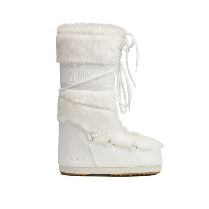 Moon Boot Icon Faux Fur Optical White – Mancini Store
